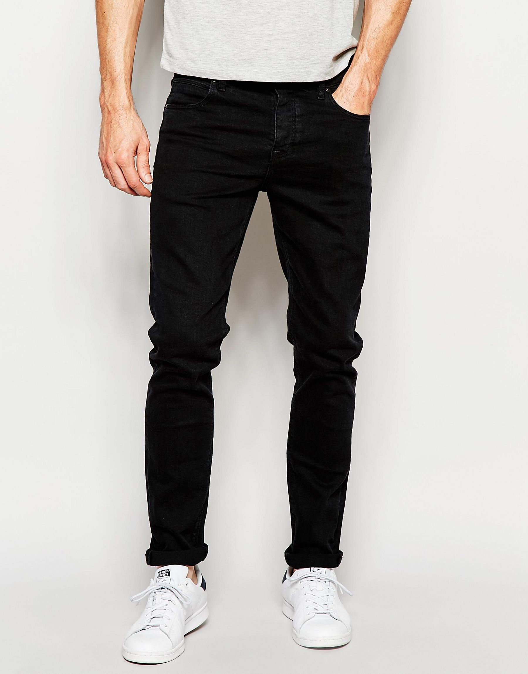 Lyst Asos Skinny Jeans In 12 5oz True Black In Black For Men